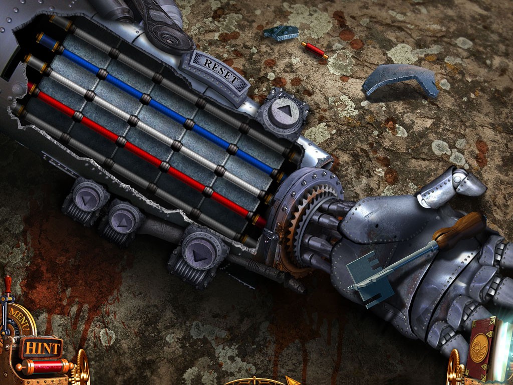 Repaired robot arm - connect red and blue and white - Zylom